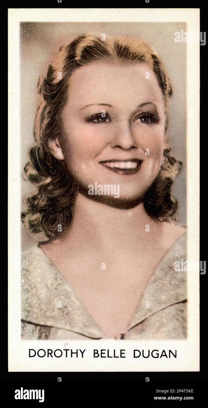 Portrait of Dorothy Belle Dugan - Vintage Cigarette Card Stock Photo ...