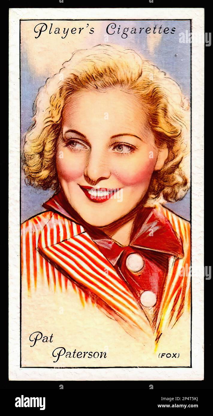 Portrait of Pat Paterson - Vintage Cigarette Card 02 Stock Photo - Alamy