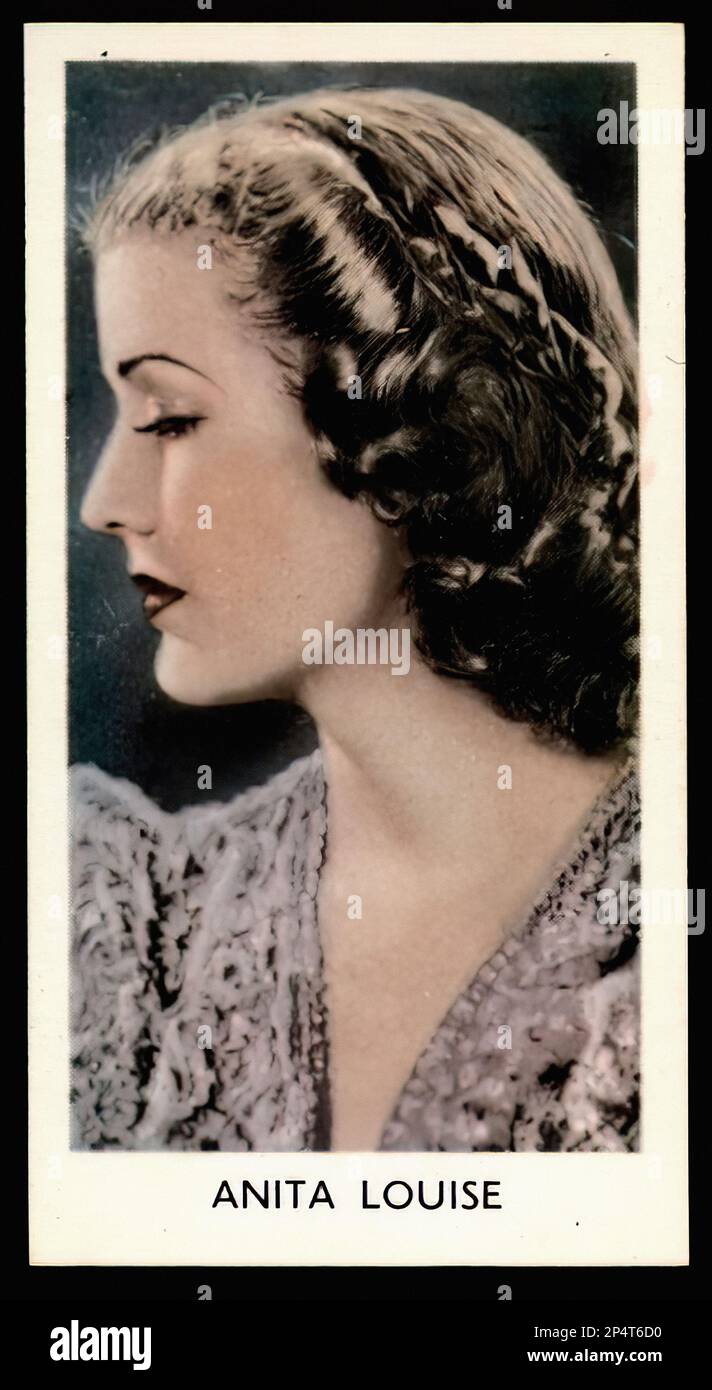 Portrait of Anita Louise - Vintage Cigarette Card 02 Stock Photo - Alamy