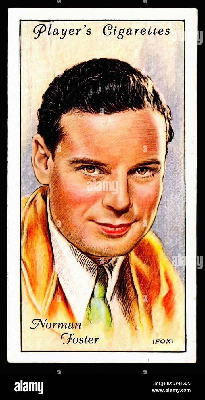 Portrait of Norman Foster - Vintage Cigarette Card Stock Photo - Alamy