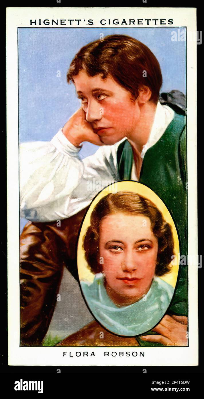 Portrait of Flora Robson - Vintage Cigarette Card 02 Stock Photo - Alamy