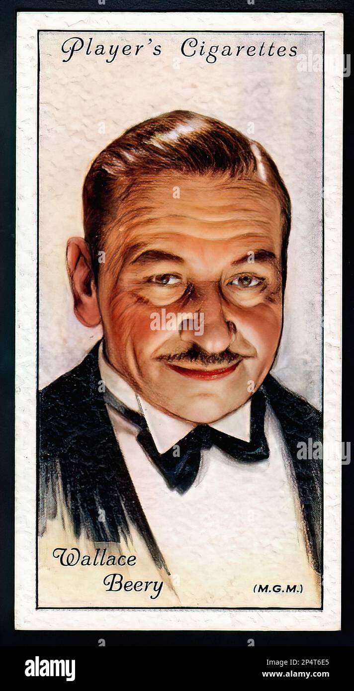 Portrait of Wallace Beery - Vintage Cigarette Card 05 Stock Photo - Alamy
