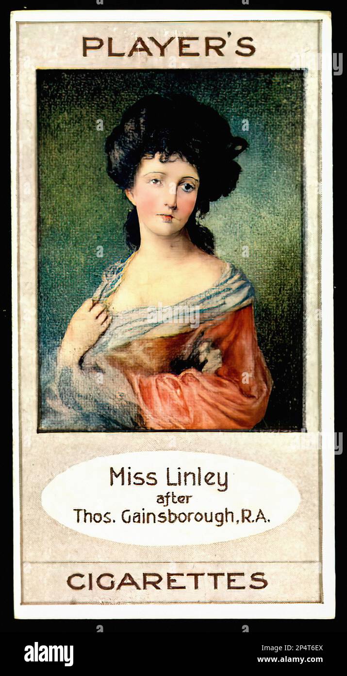 Portrait of Miss Linley - Vintage Cigarette Card Stock Photo - Alamy