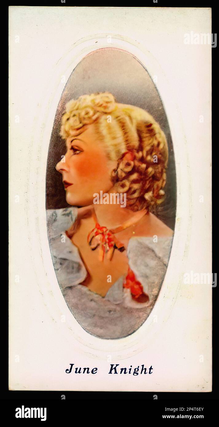 Portrait of June Knight - Vintage Cigarette Card Stock Photo - Alamy