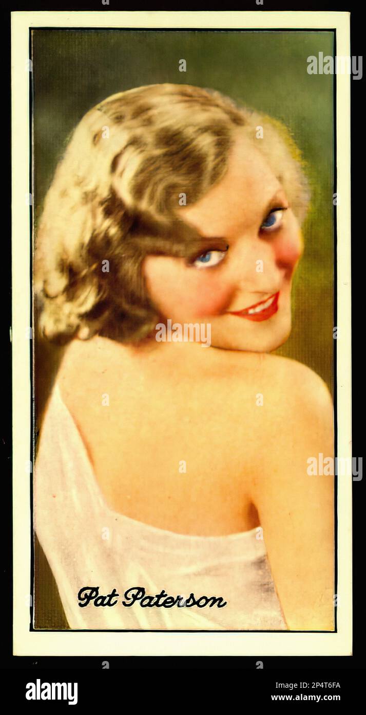 Portrait of actress Pat Paterson - Vintage Cigarette Card Stock Photo ...