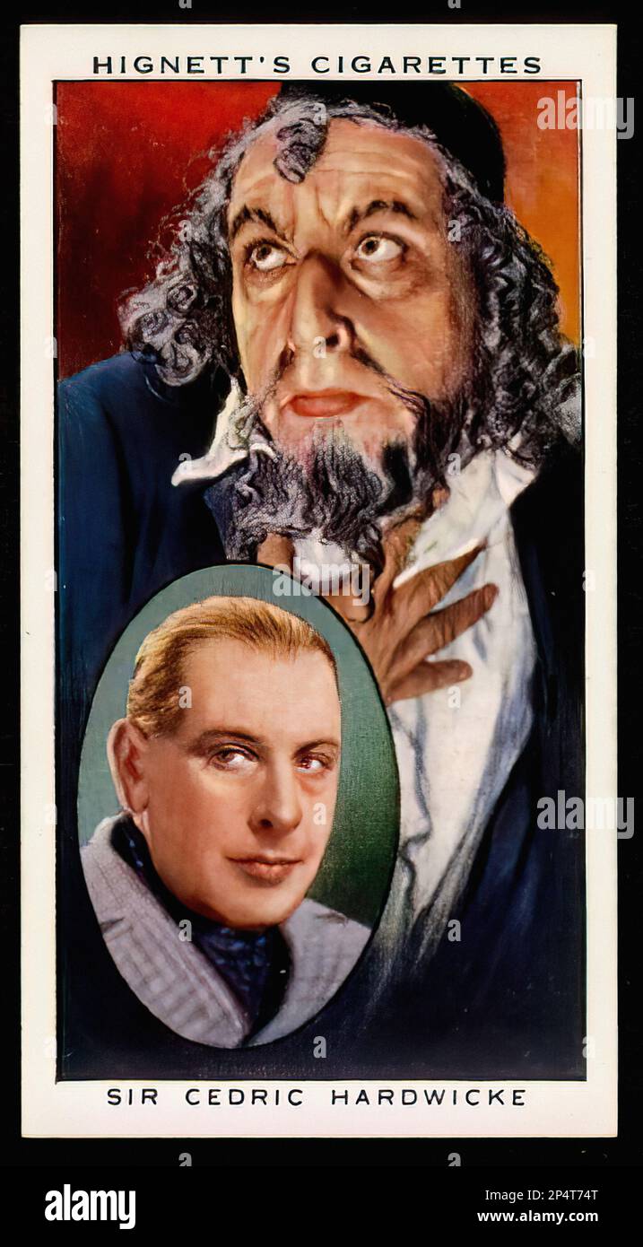 Portrait of Sir Cedric Hardwicke - Vintage Cigarette Card Stock Photo ...