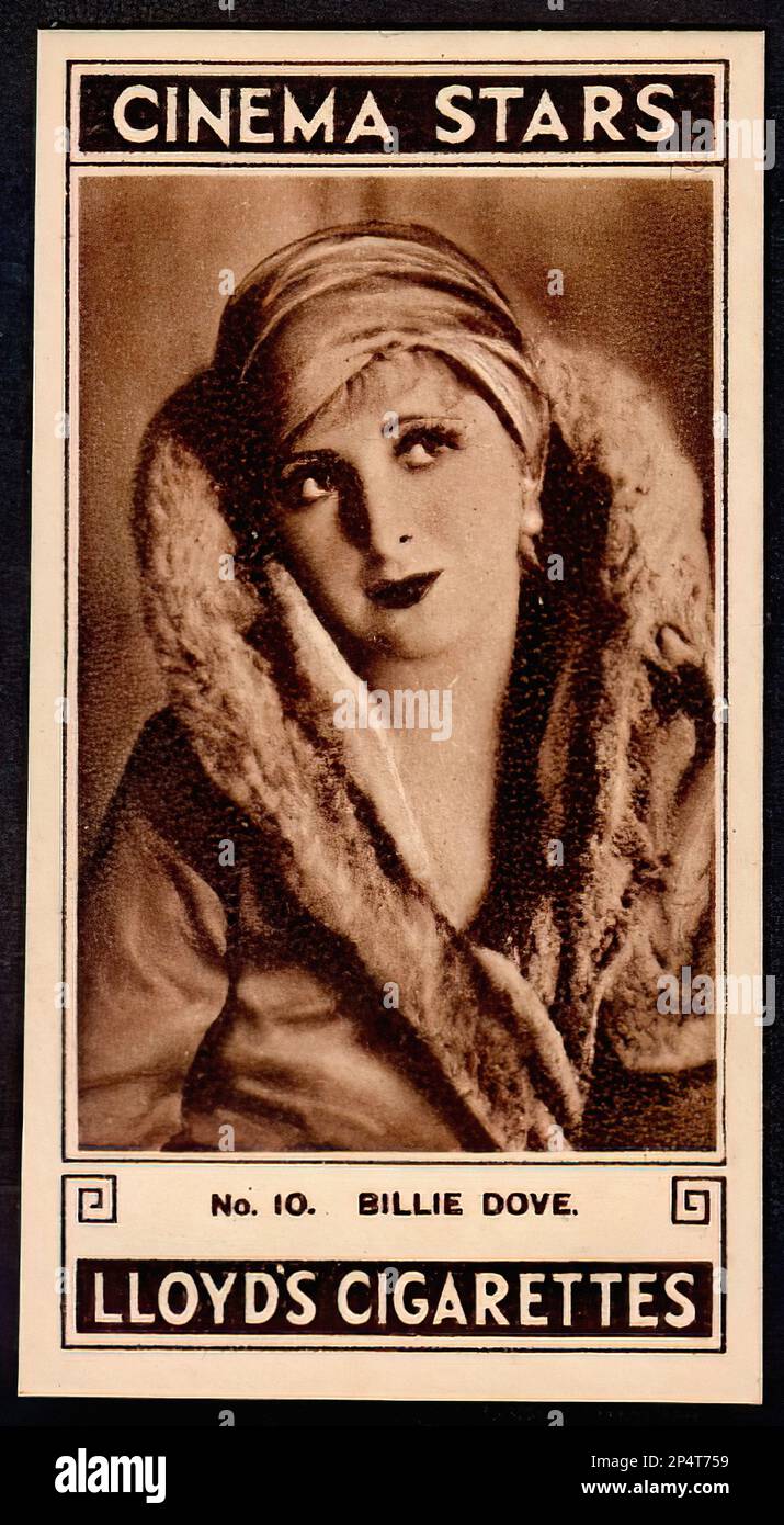 Portrait of Billie Dove - Vintage Cigarette Card Stock Photo - Alamy