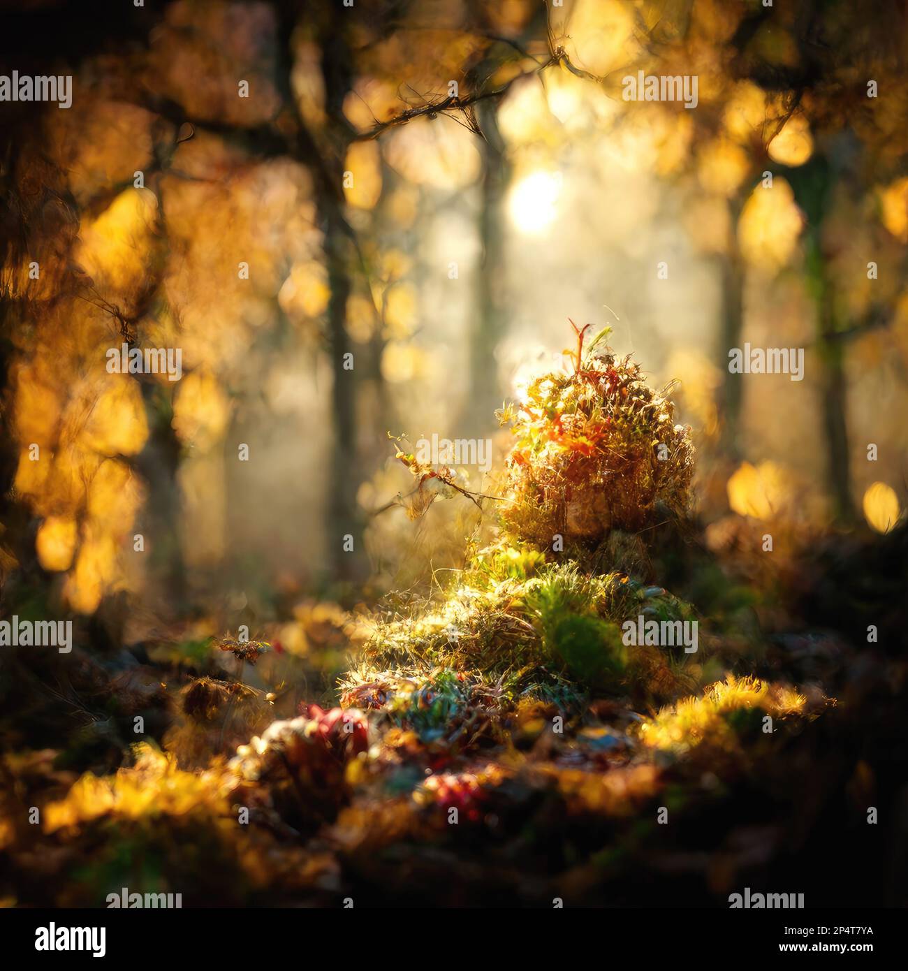Beautiful magic forest. Digital art Stock Photo - Alamy