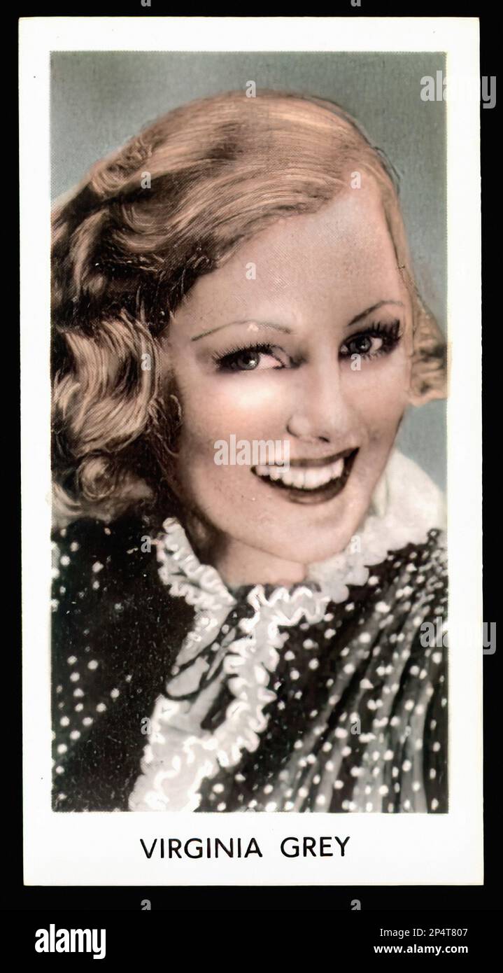 Portrait of Virginia Grey - Vintage Cigarette Card 02 Stock Photo - Alamy