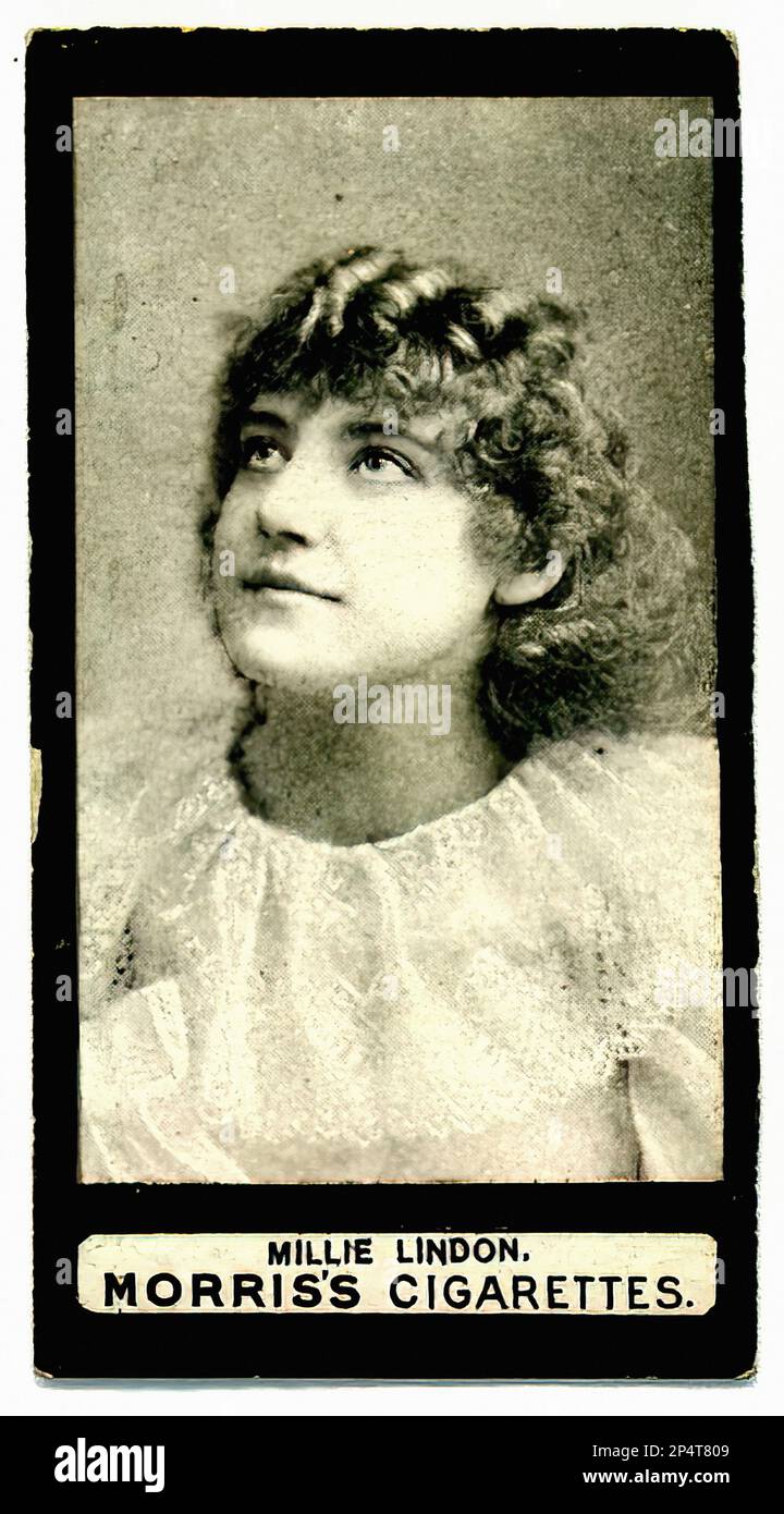 Portrait of actress Millie Lindon - Vintage Cigarette Card Stock Photo ...