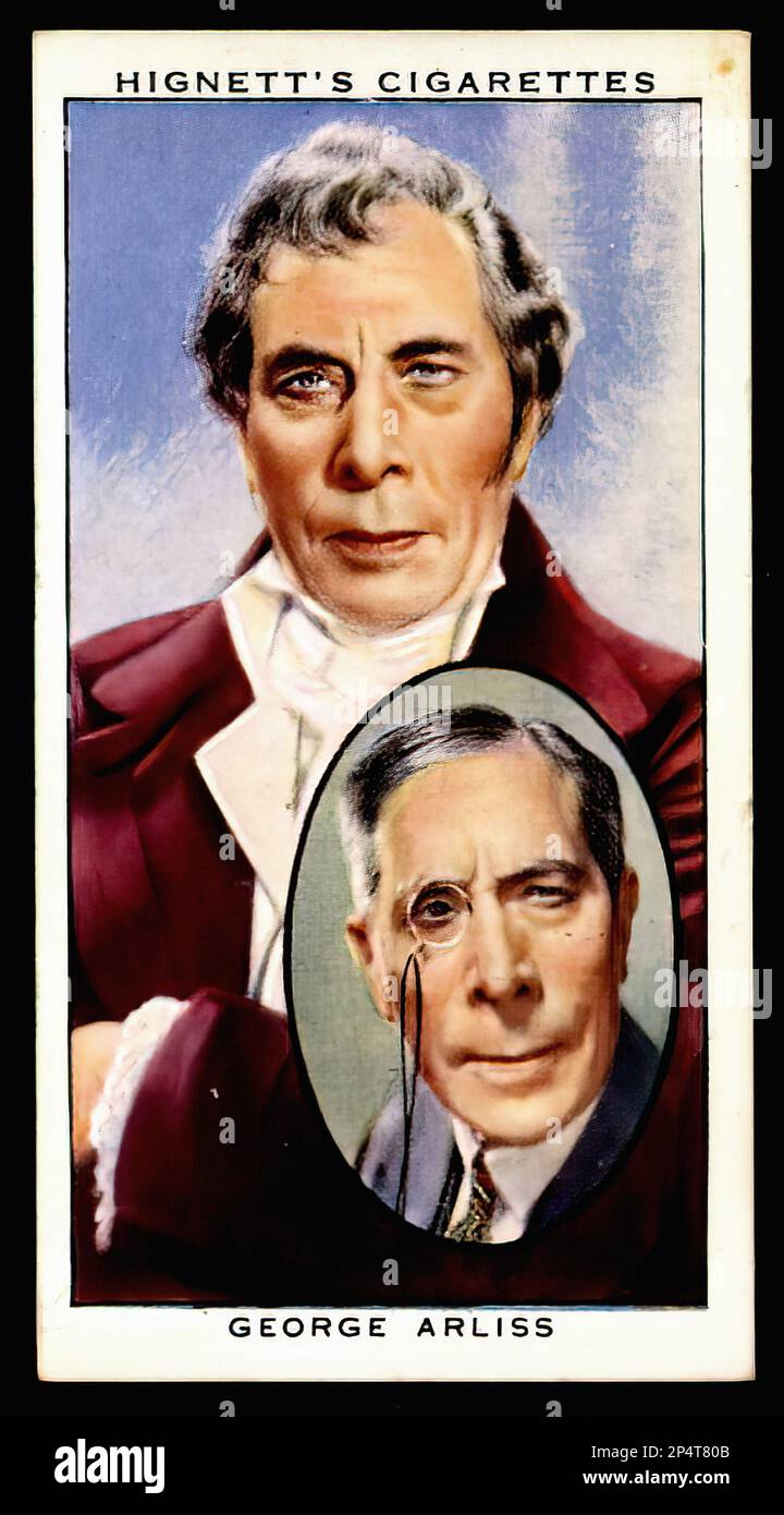 Portrait of George Arliss - Vintage Cigarette Card Stock Photo - Alamy