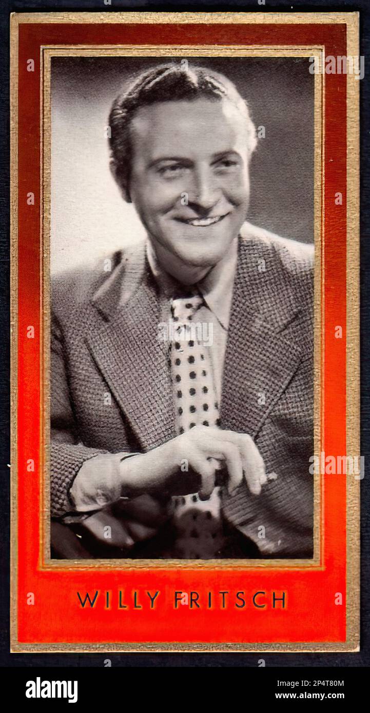 Portrait of actor Willy Fritsch - Vintage German Cigarette Card Stock Photo - Alamy