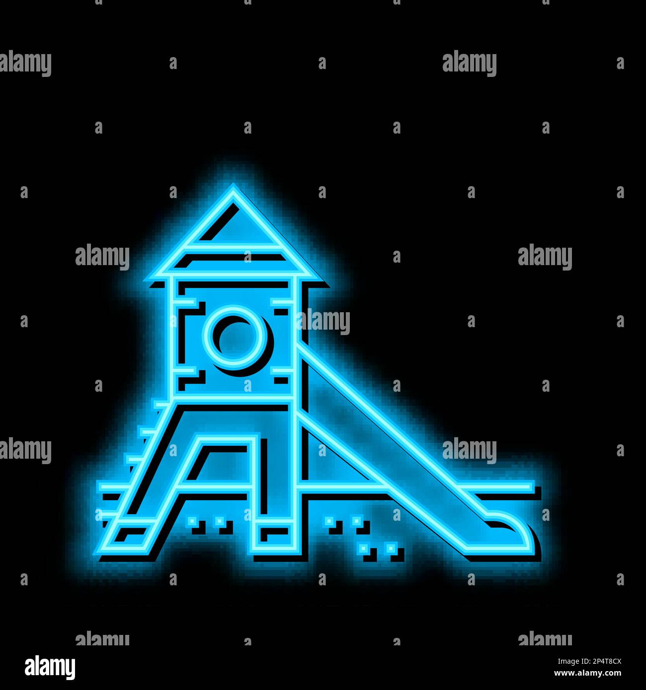 slide kindergarten neon glow icon illustration Stock Vector Image & Art ...