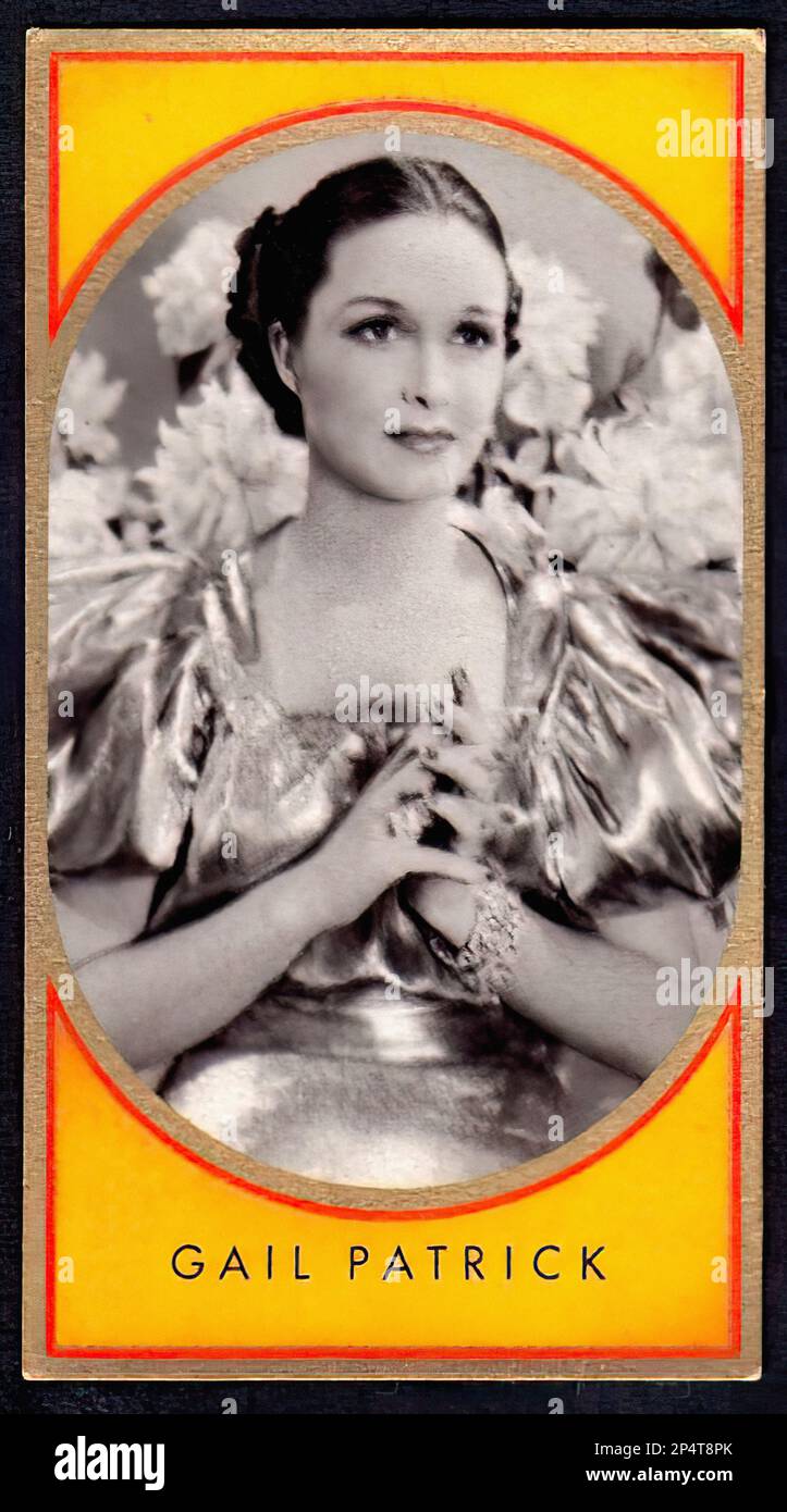 Portrait of Gail Patrick - Vintage German Cigarette Card 02 Stock Photo ...