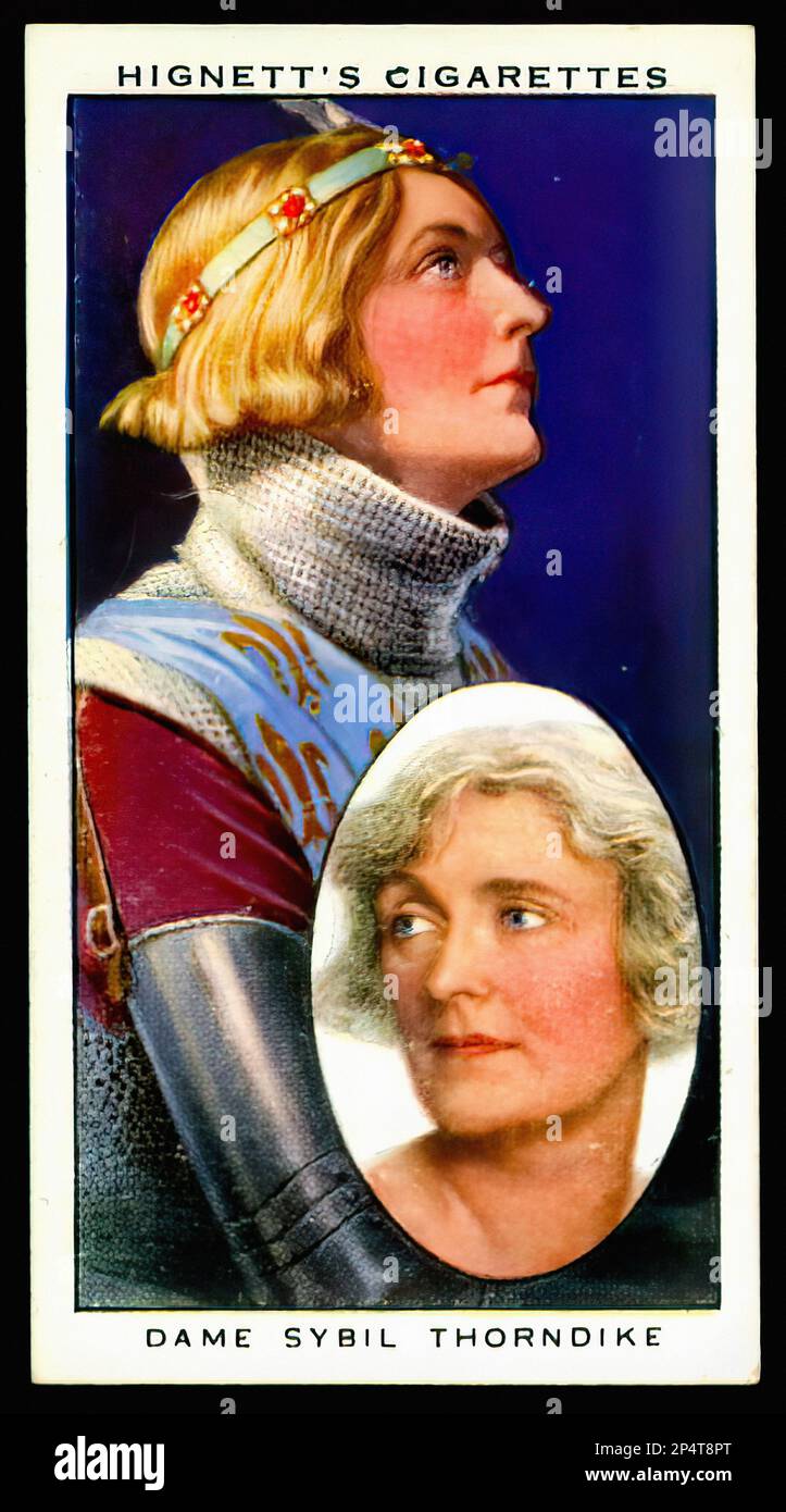 Portrait of Dame Sybil Thorndike - Vintage Cigarette Card Stock Photo ...