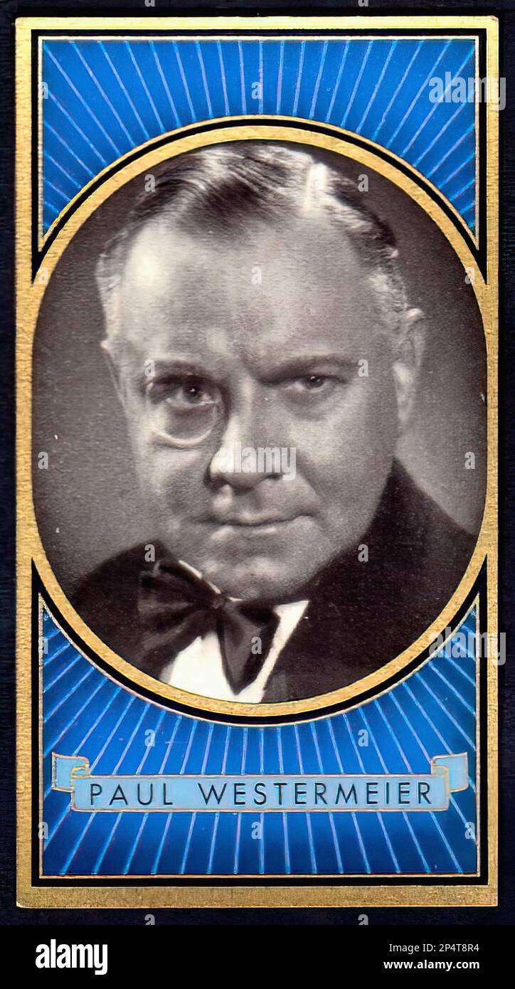 Portrait of Paul Westermeier - Vintage German Cigarette Card Stock ...