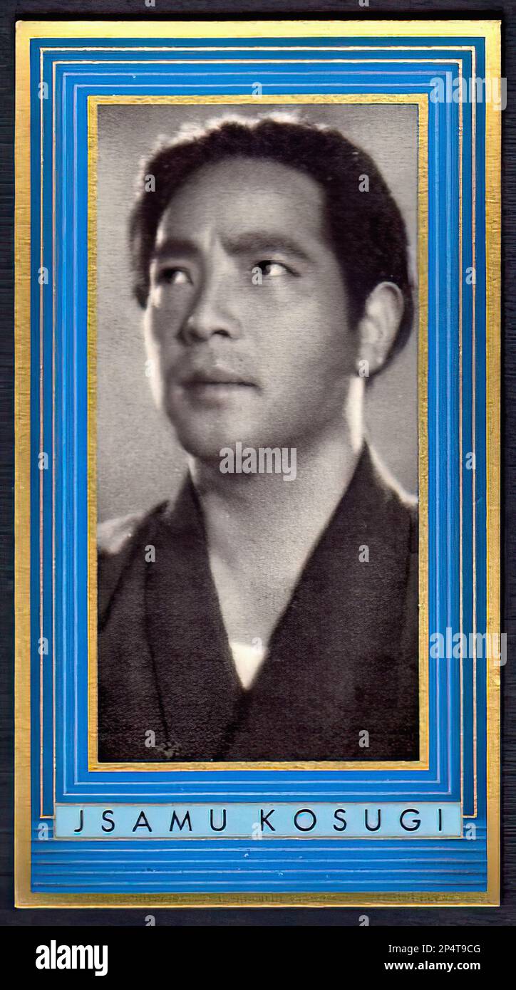 Portrait of Isamu Kosugi - Vintage German Cigarette Card Stock Photo ...
