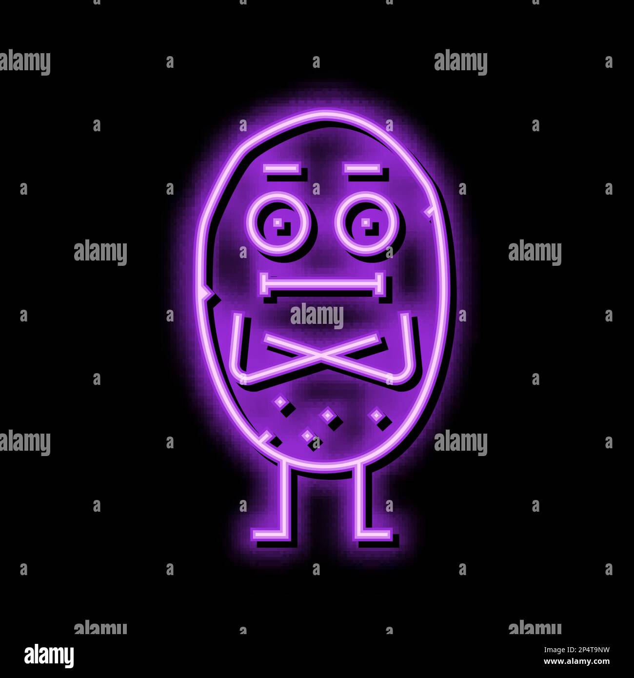 potato vegetable character neon glow icon illustration Stock Vector ...