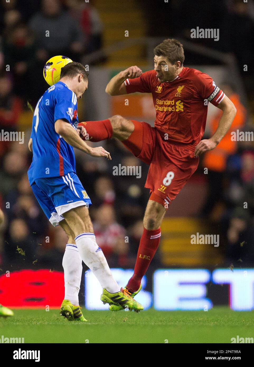 Jan. 1, 2014 - Liverpool, United Kingdom - Steven Gerrard of Liverpool ...