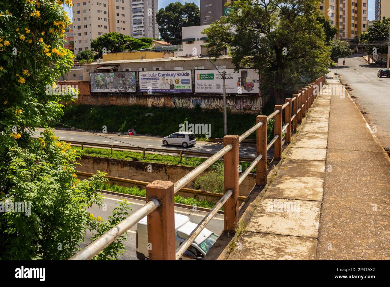 Goiania, Goias, Brazil – March 05, 2023: Detail of the viaduct over a ...