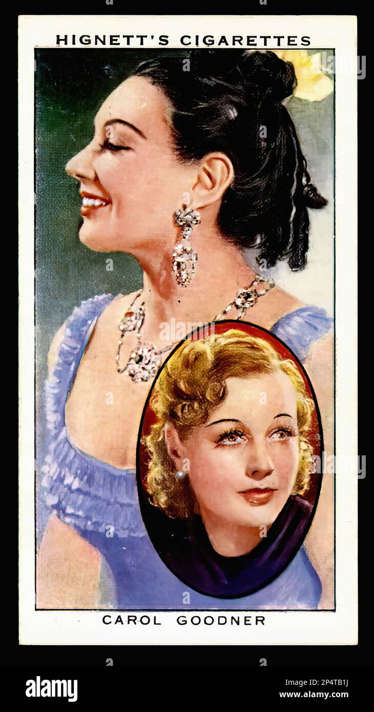 Portrait of Carol Goodner - Vintage Cigarette Card Stock Photo - Alamy