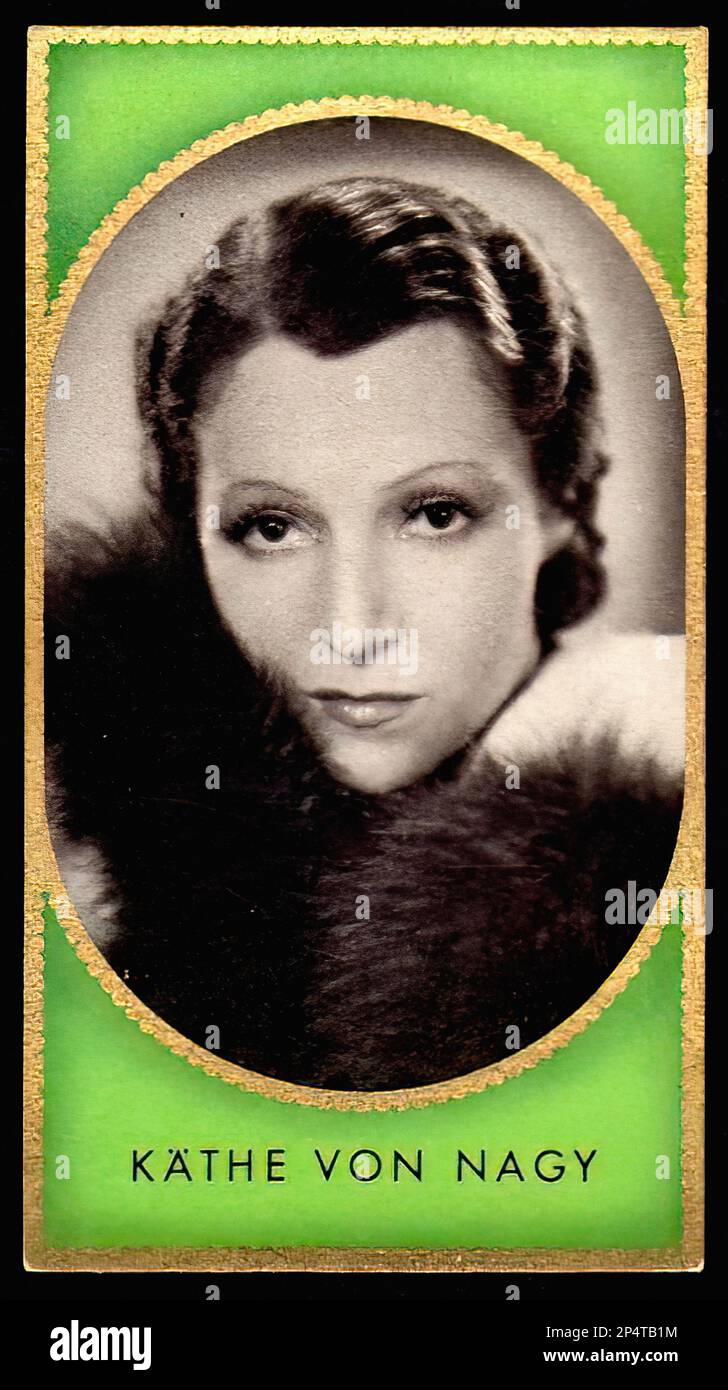 Portrait of Kathe von Nagy - Vintage German Cigarette Card 01 Stock ...