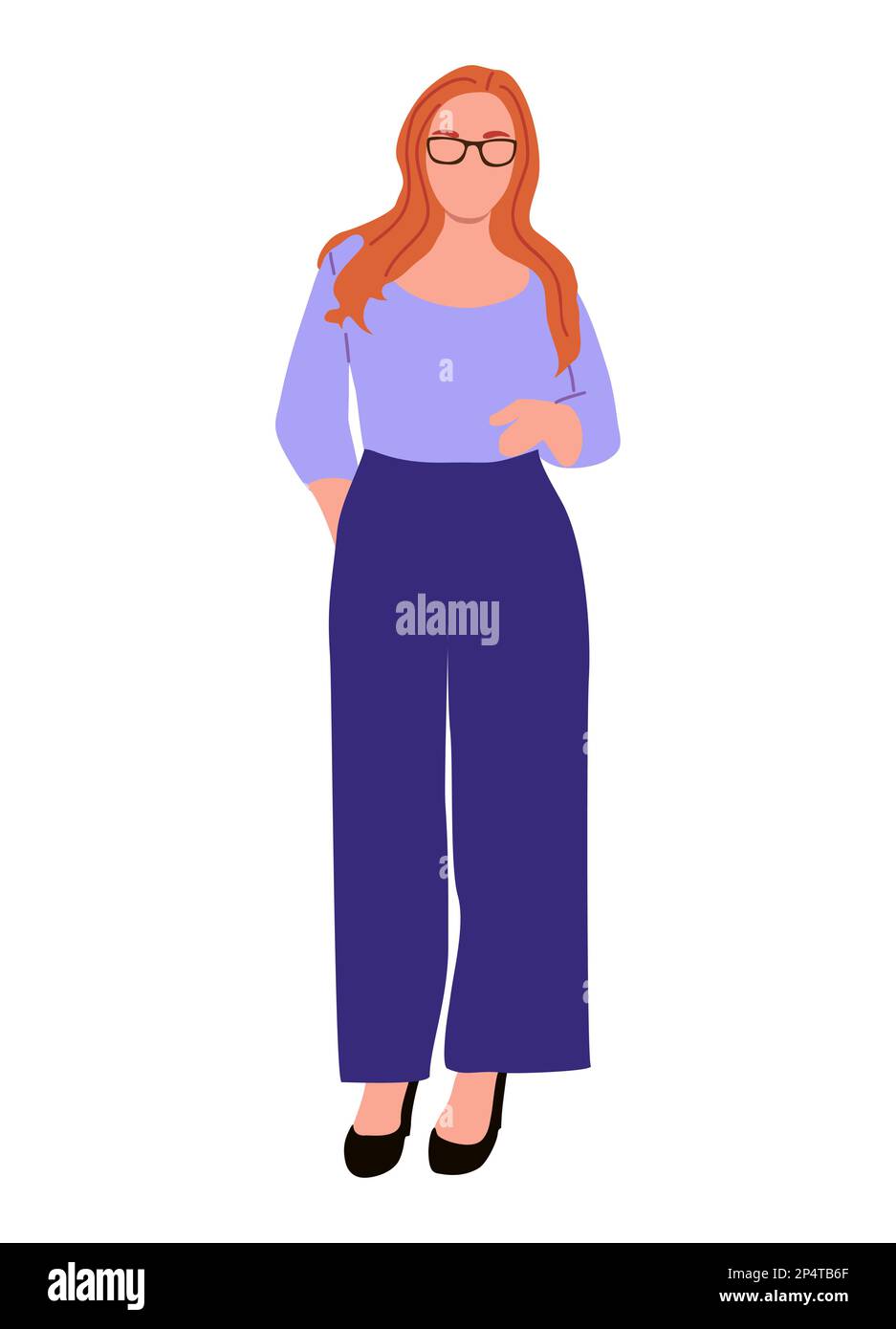 Smart woman office full length Stock Vector Images - Alamy