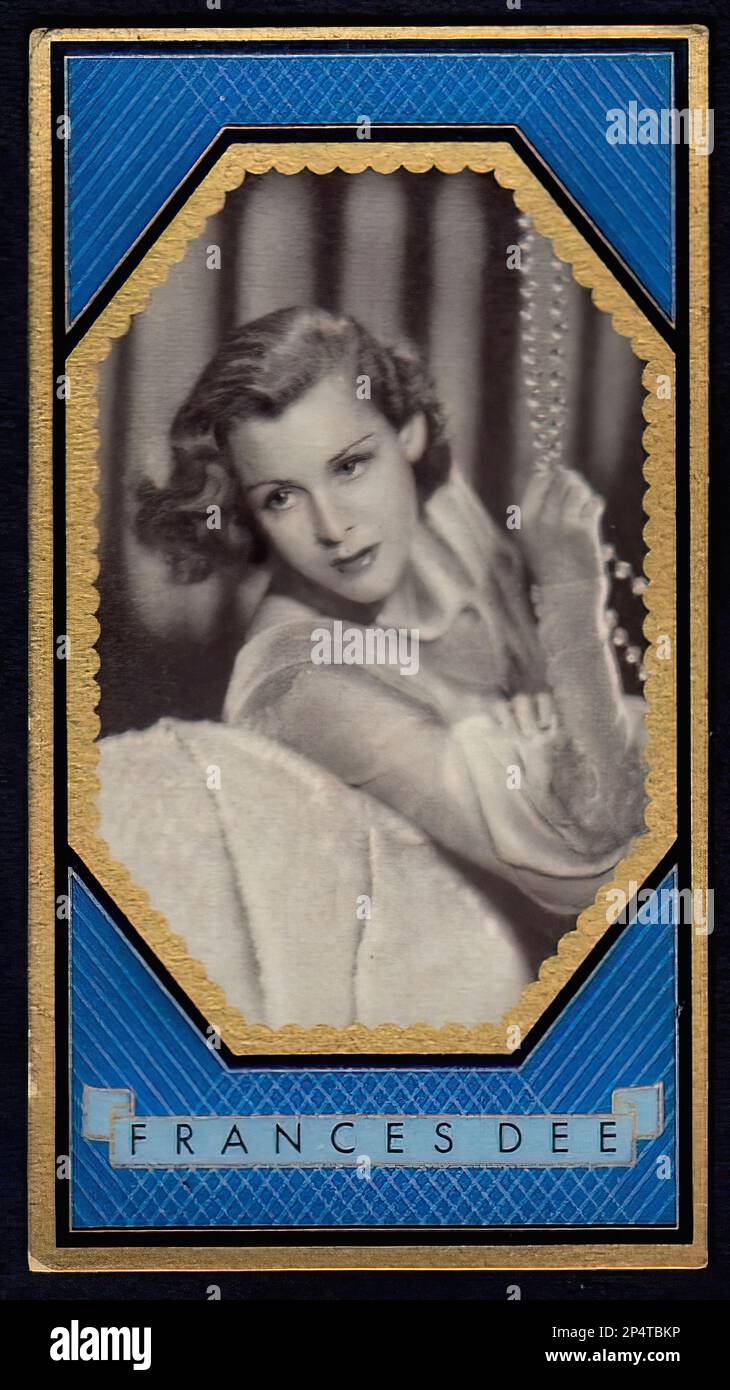 Portrait of Frances Dee - Vintage German Cigarette Card Stock Photo - Alamy