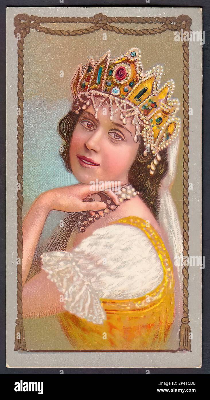 Portrait of actress Miss Lydia Kyasht - Vintage Cigarette Card Stock ...