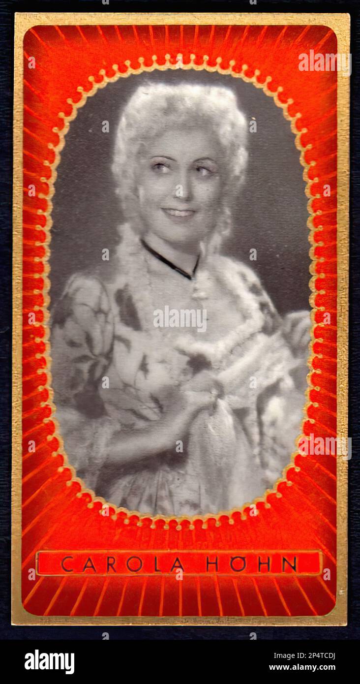 Portrait of Carola Hohn - Vintage German Cigarette Card Stock Photo - Alamy