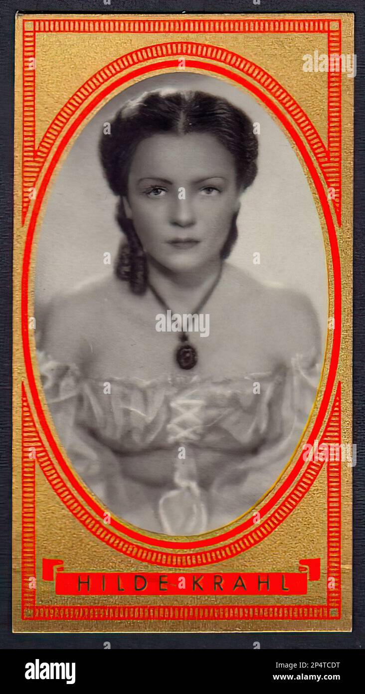 Portrait of Hilde Krahl - Vintage German Cigarette Card Stock Photo - Alamy