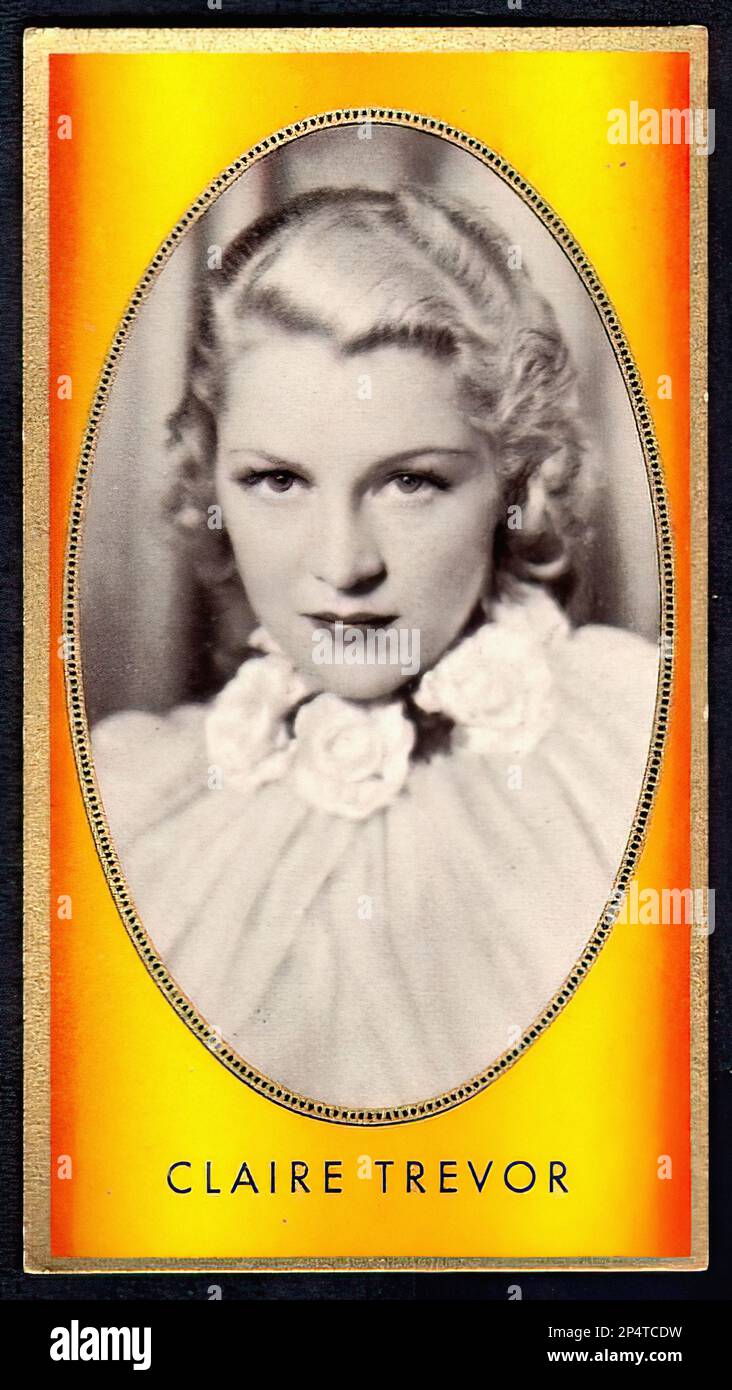 Portrait of Claire Trevor - Vintage German Cigarette Card 02 Stock ...