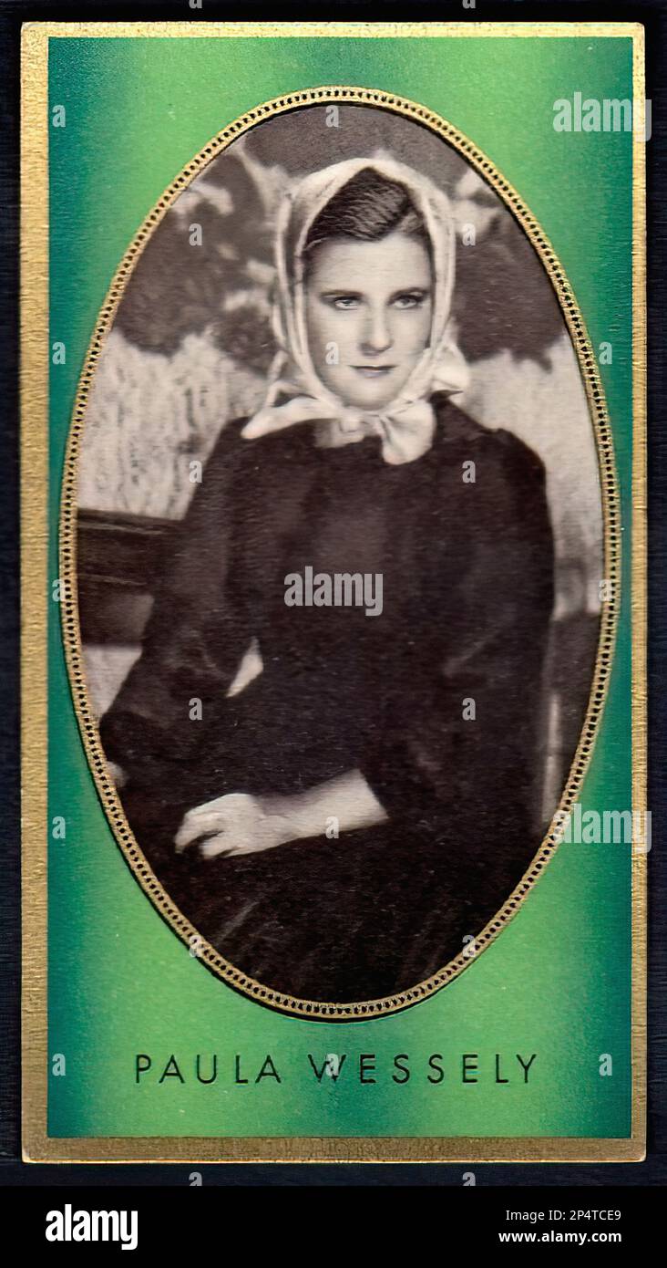 Portrait of Paula Wessely - Vintage German Cigarette Card 02 Stock ...