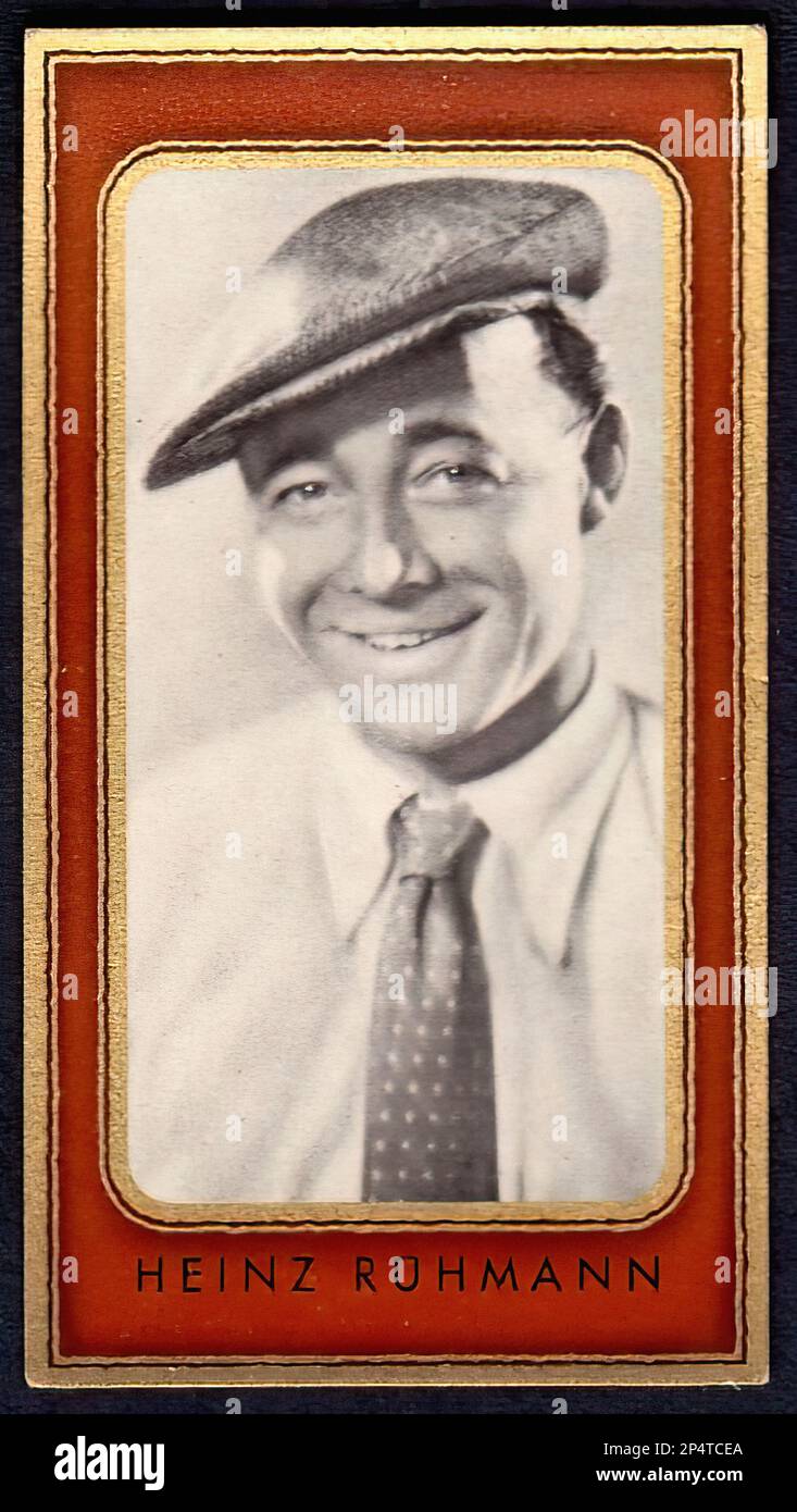 Portrait of Heinz Rühmann - Vintage German Cigarette Card Stock Photo ...