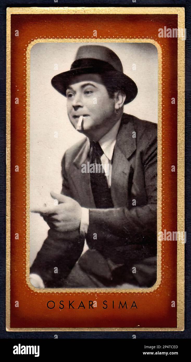 Portrait of actor Oskar Sima - Vintage German Cigarette Card Stock ...