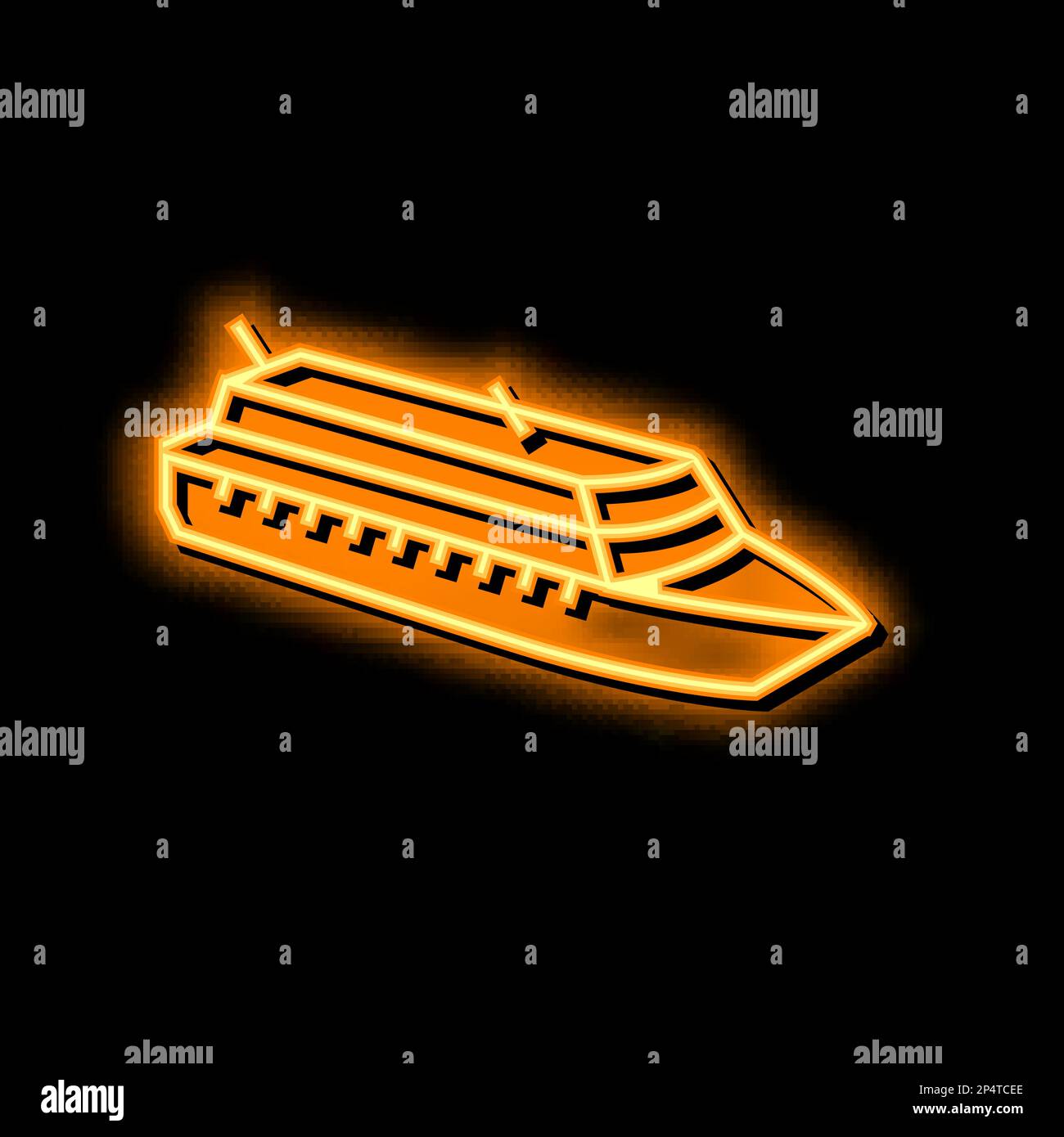 cruise ship liner transport neon glow icon illustration Stock Vector ...