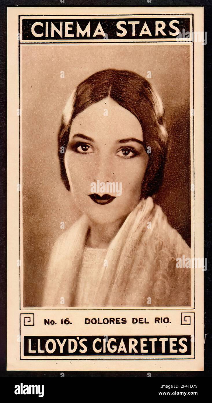 Portrait of Dolores del Rio - Vintage Cigarette Card 01 Stock Photo - Alamy