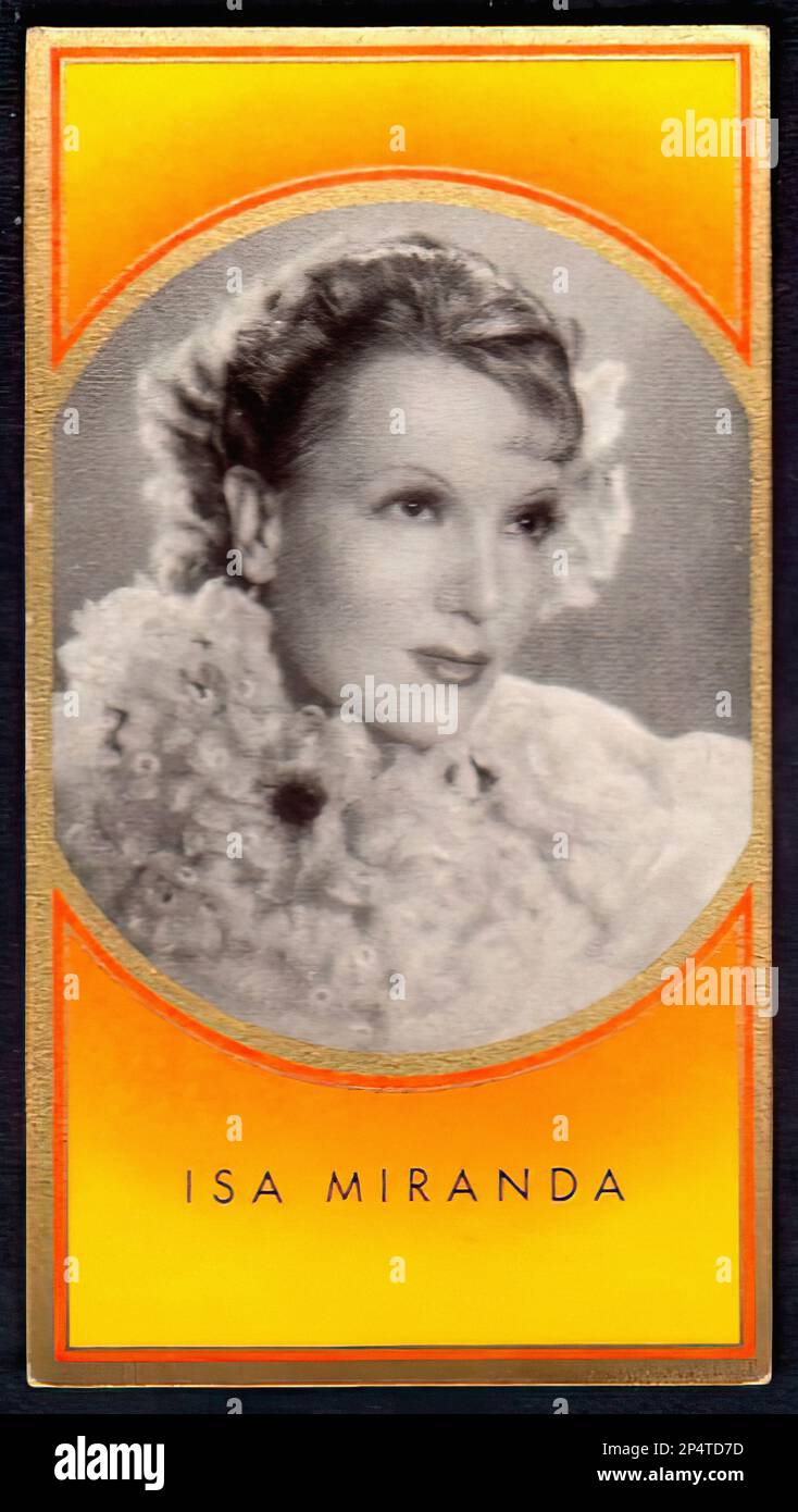 Portrait of actress Isa Miranda - Vintage German Cigarette Card Stock ...