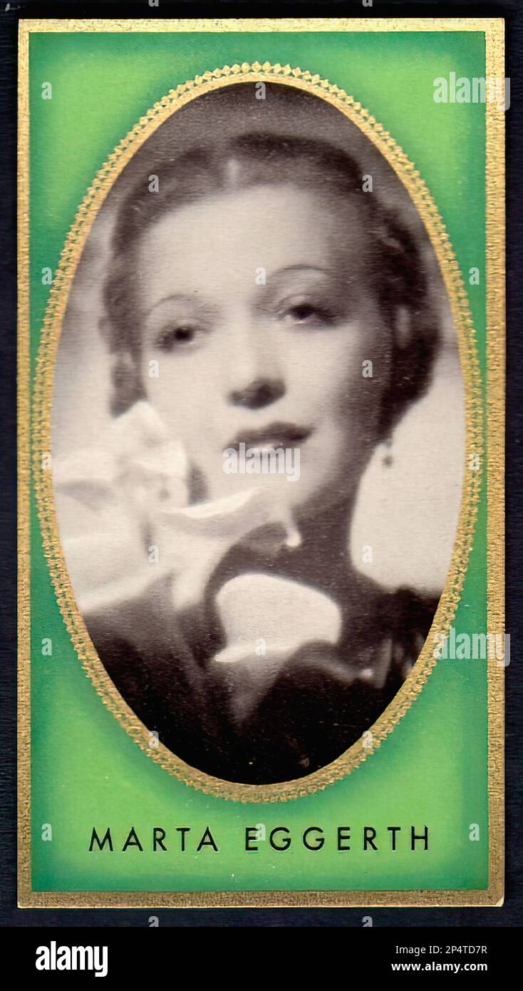 Portrait of actress Marta Eggerth - Vintage German Cigarette Card Stock ...