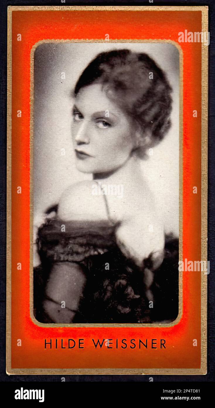 Portrait of Hilde Weissner - Vintage German Cigarette Card Stock Photo ...