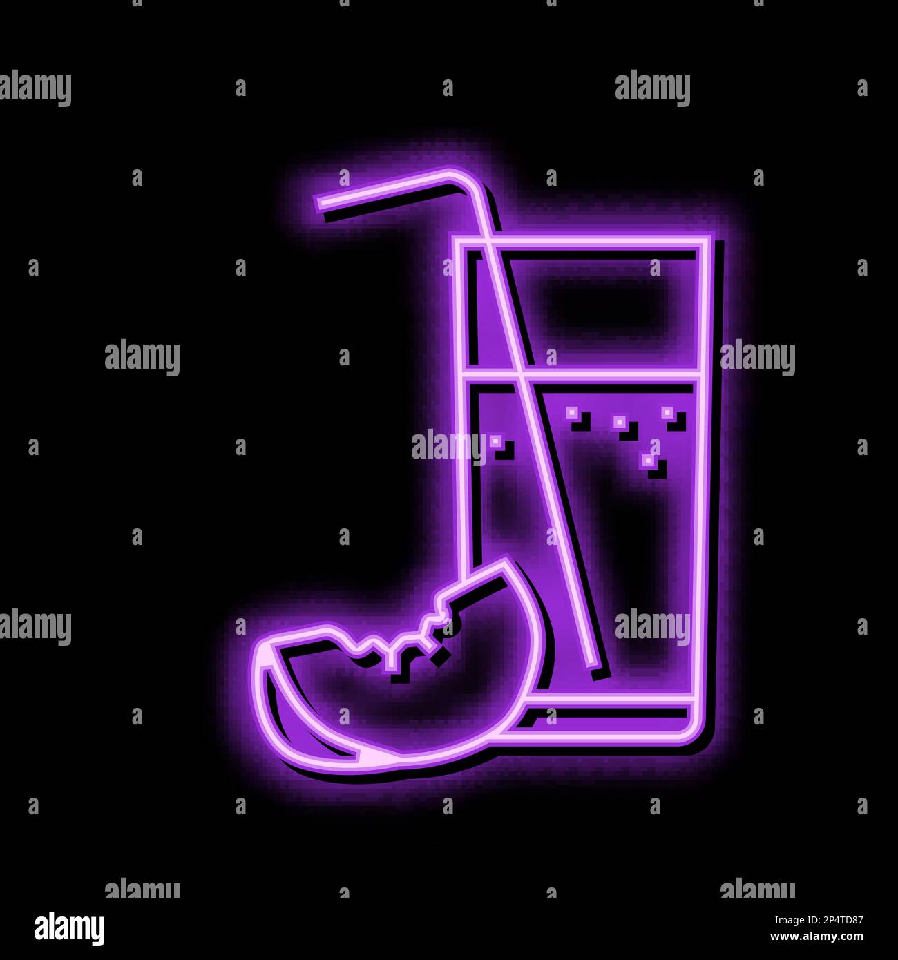 juice nectarine fruit neon glow icon illustration Stock Vector Image ...