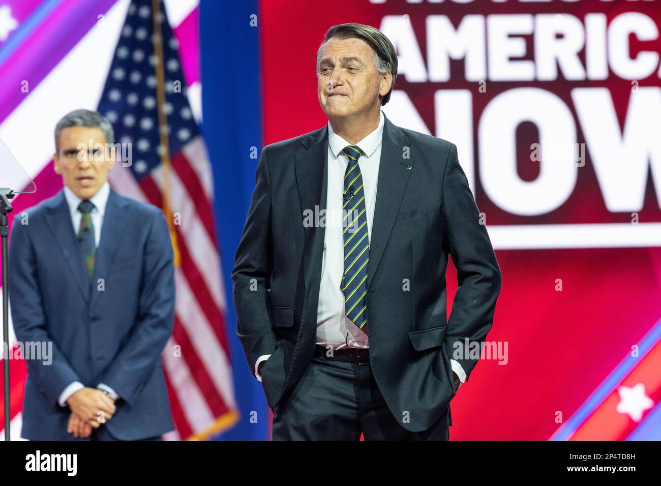 Jair Bolsonaro, 38th President of Brazil speaks on the 3rd day of CPAC ...