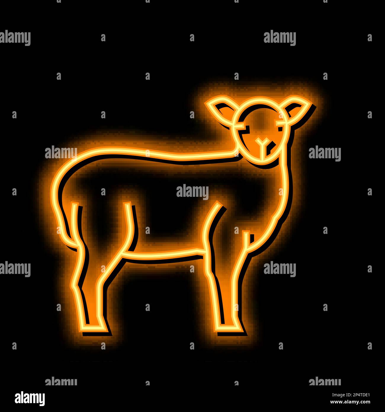 lamb domestic farm animal neon glow icon illustration Stock Vector ...