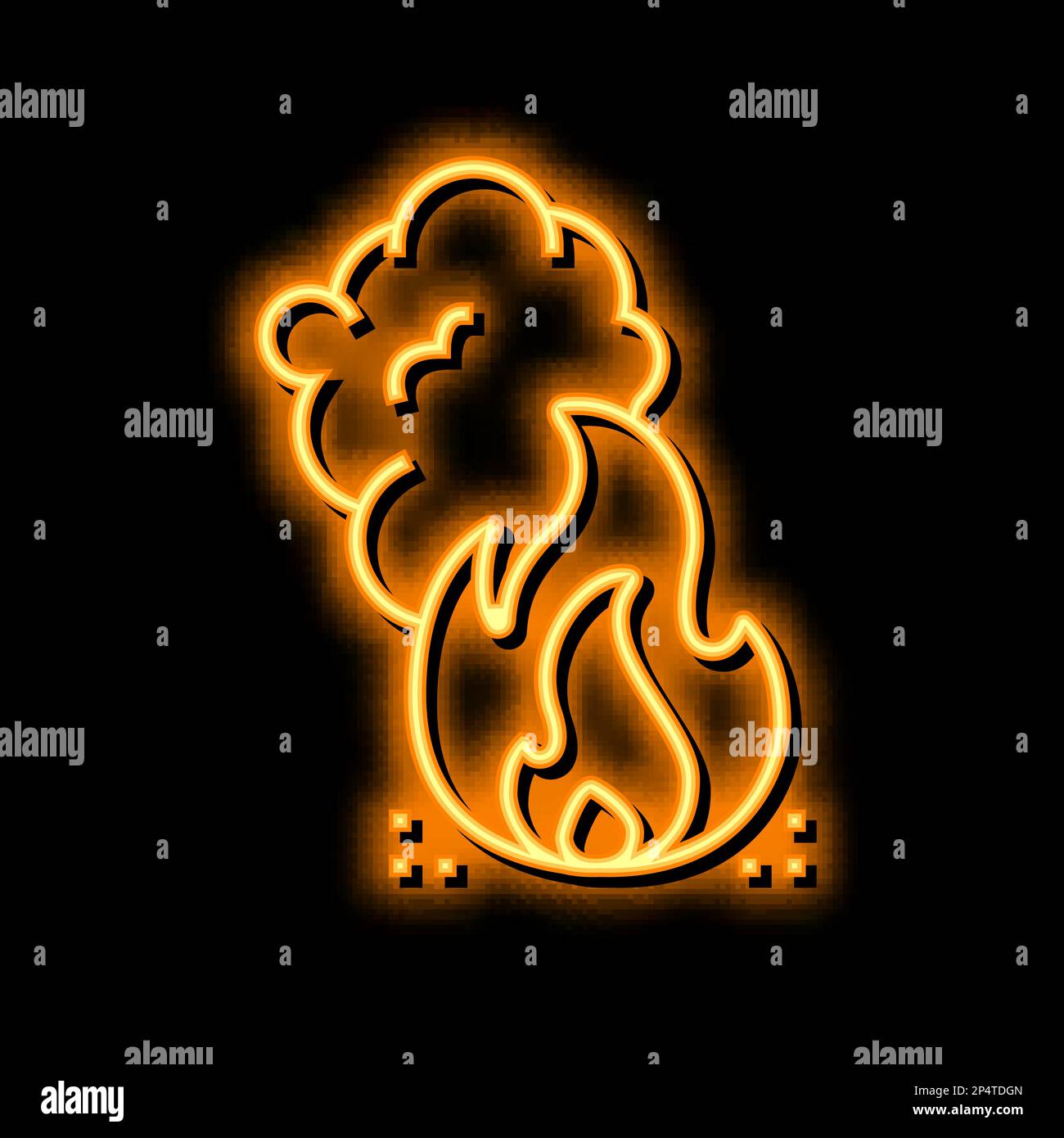 Fire Accident Neon Glow Icon Illustration Stock Vector Image And Art Alamy
