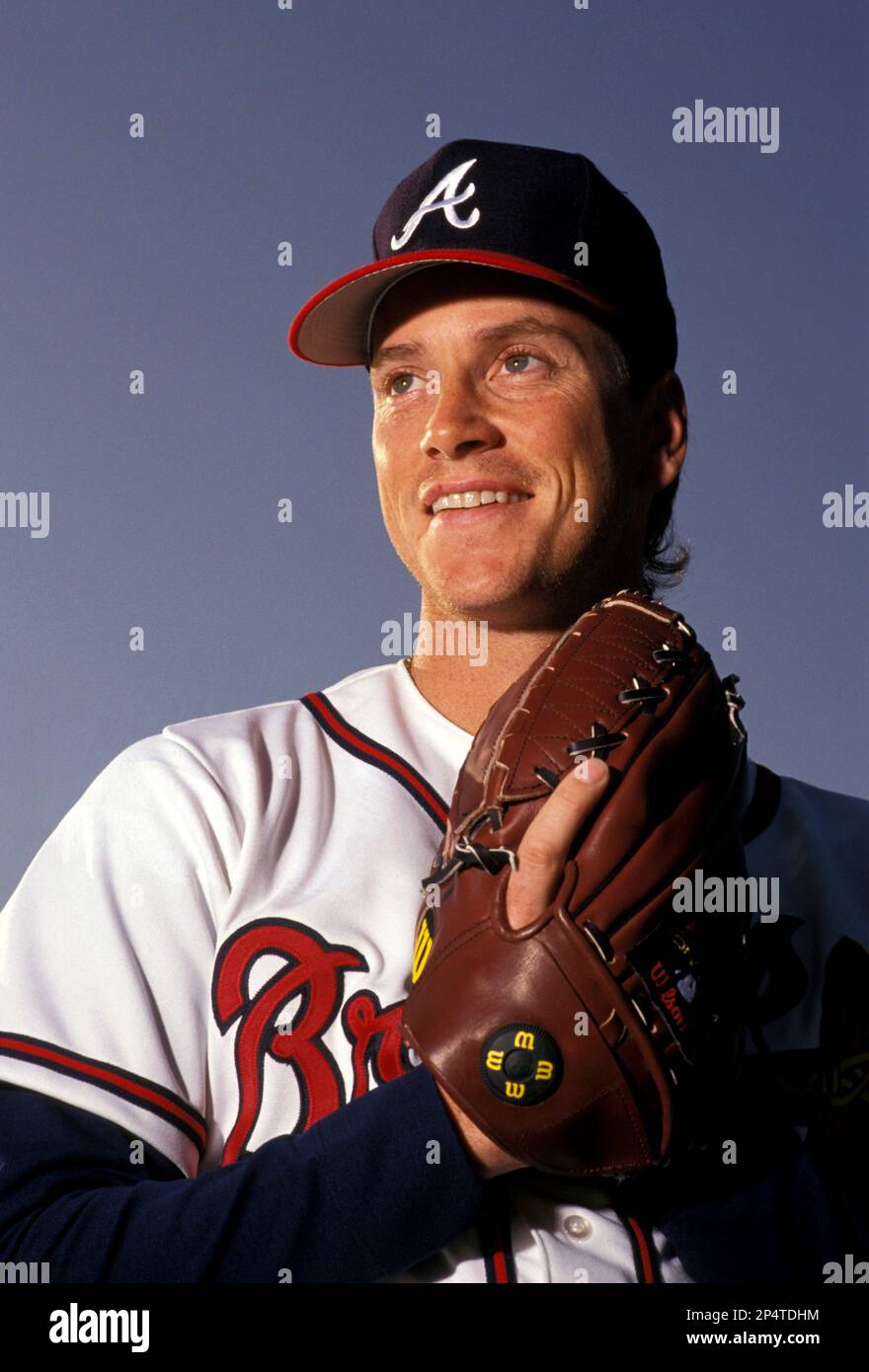 Atlanta Braves pitcher Tom Glavine poses for a portrait. Circa Braves ...