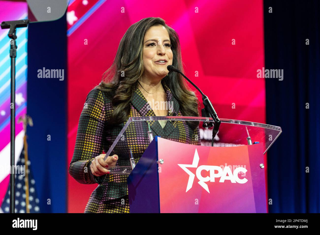 Congresswoman Elise Stefanik speaks on the 3rd day of CPAC Washington ...