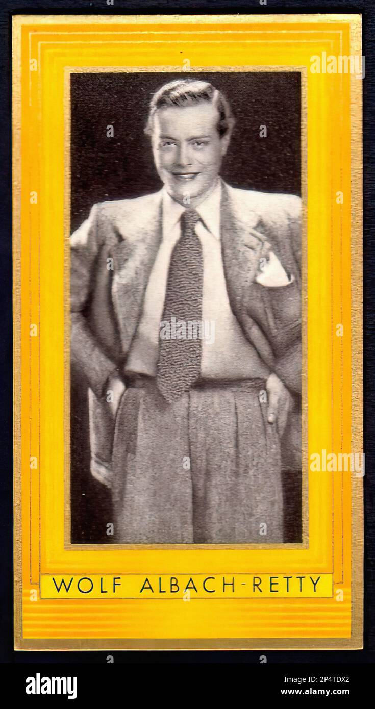 Portrait of Wolfgang Albach-Retty - Vintage German Cigarette Card Stock ...
