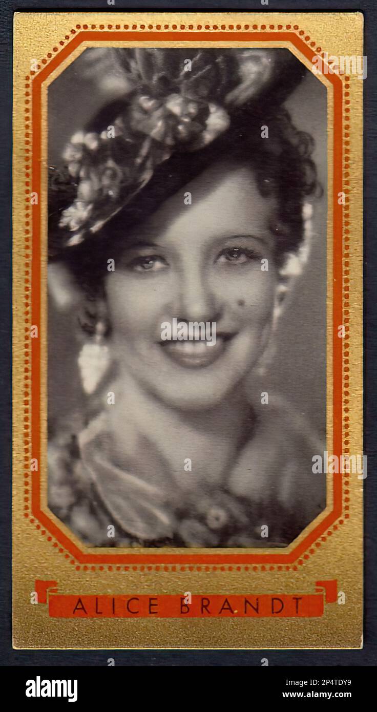 Portrait of Alice Brandt - Vintage German Cigarette Card Stock Photo ...