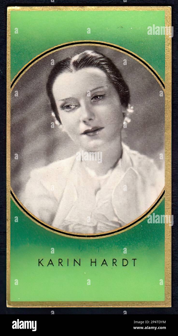 Portrait of actress Karin Hardt - Vintage German Cigarette Card 01 ...