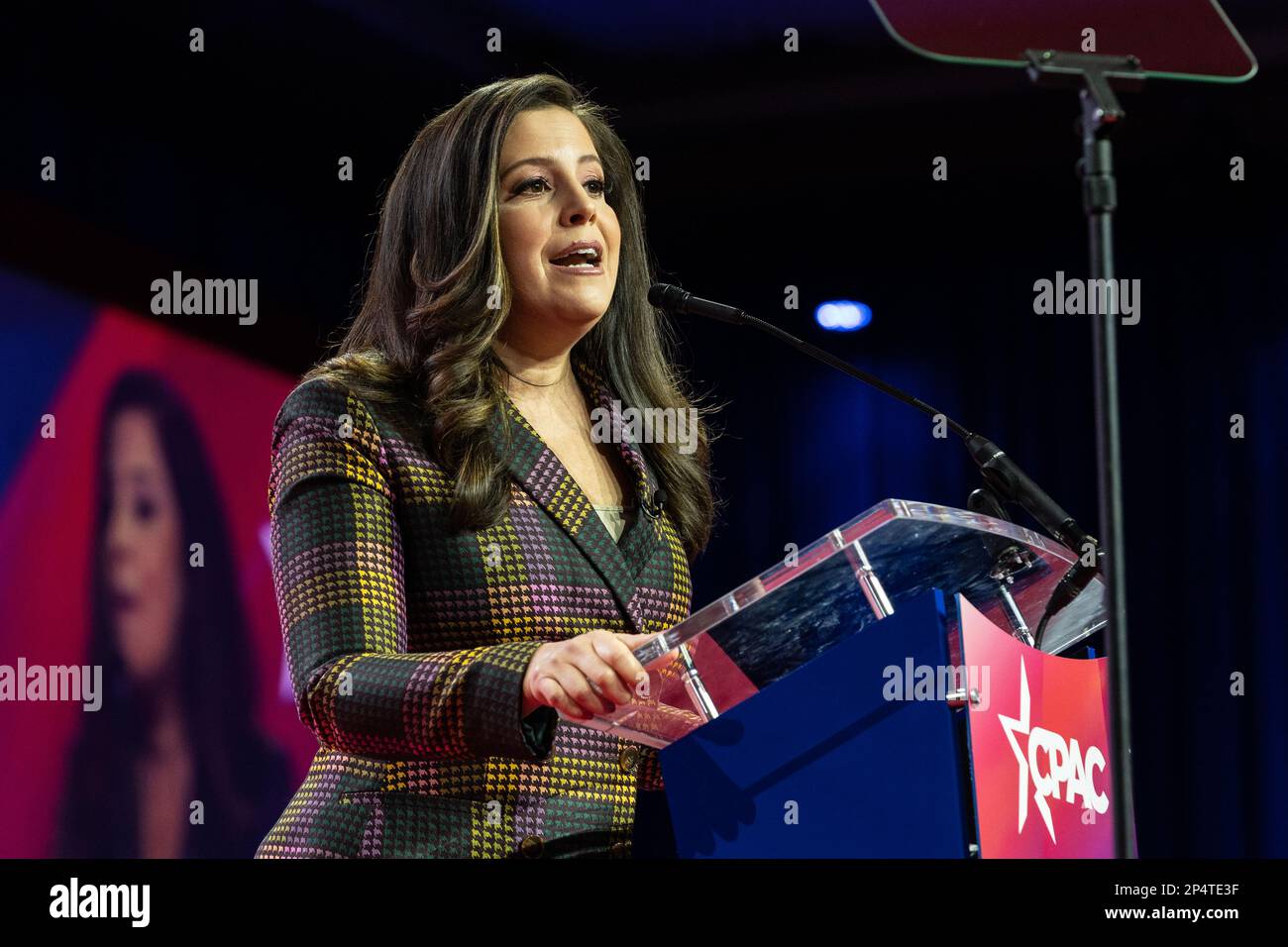 Congresswoman Elise Stefanik speaks on the 3rd day of CPAC Washington ...